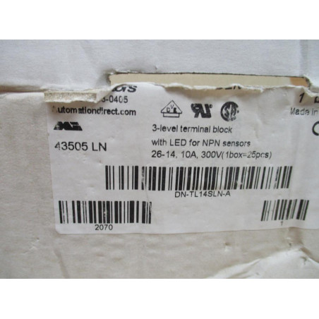 Automation Direct 43505 LN DINnectors Terminal Block 43505LN (Pack of 25)