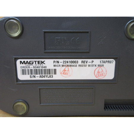 Magtek 22410003 MICRImage Check Scanner RS232 - Used