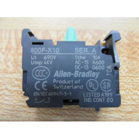 Allen Bradley 800F-X10 Contact Block 800F-X1O (Pack of 10)