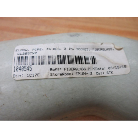 NOV Fiber Glass Systems CL265CX2 Fibercast 2" Pipe Elbow 265-CX2 - New ...
