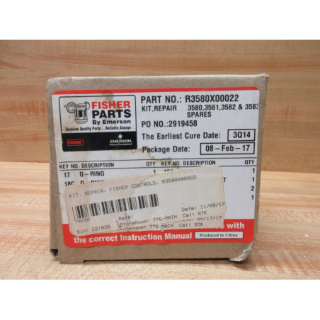 Fisher R3580X00022 Emerson Repair Kit