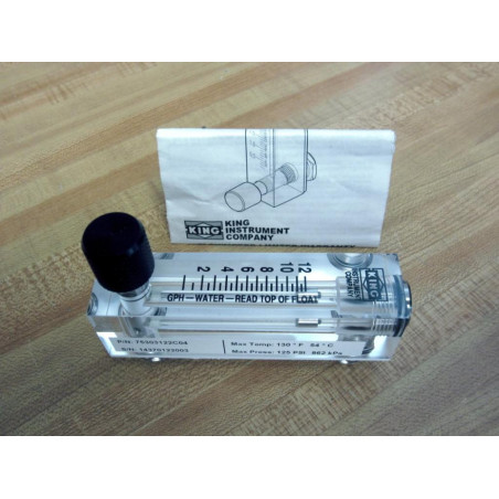 King 75303122C04 Acrylic Tube Flowmeter - New No Box