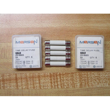 Gould Shawmut Ferraz Mersen GSA8 Fuse Cross Ref 5LCC1 White (Pack of 10)