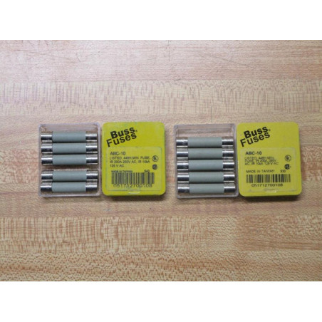 Buss ABC-10 Bussmann Fuse Cross Ref 6F047 Gray (Pack of 10)