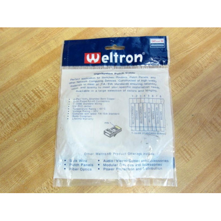 Weltron 90-C5EB-2AH 2' Cat5E UTP Booted Patch Cable 90C5EB2AH