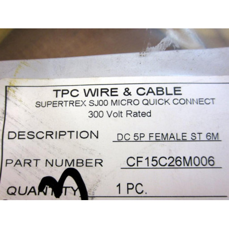 TPC Wire & Cable CF15C26M006 SJ00 Quick-Connect Cordset