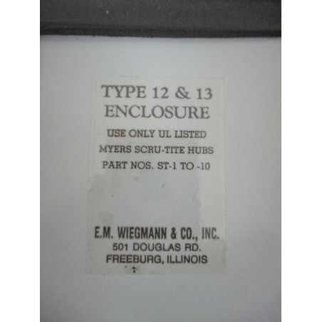 E.M. Wiegmann & ST-1TO-10 Enclosure 3x4x6 - New No Box