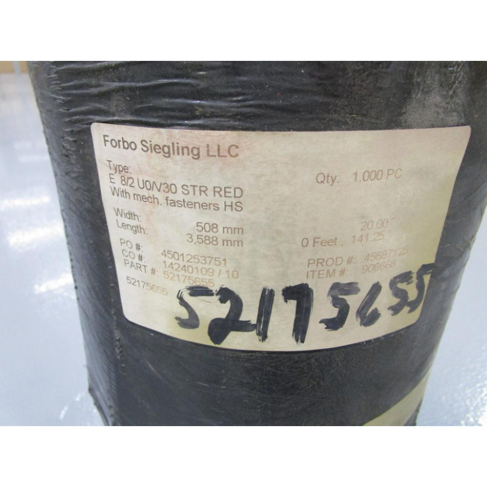 Forbo Siegling E 82 U0V30 STR RED Conveyor Belt 508mm x 3588mm