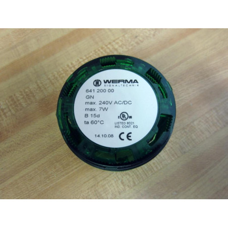 Werma 641.200.00 Green Stack Light 64120000 WO Bulb - New No Box