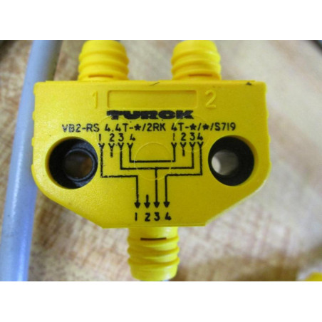 Turck VB2-RS 4.4T-x2RK 4TxxS719 Daisy Chain Cordset 777012633 - New No Box