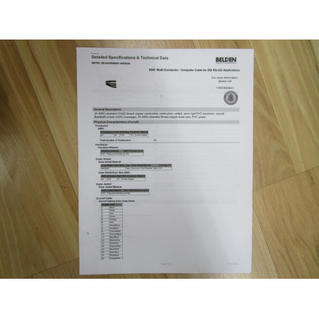 Belden 9542 Computer Cable 123' Length