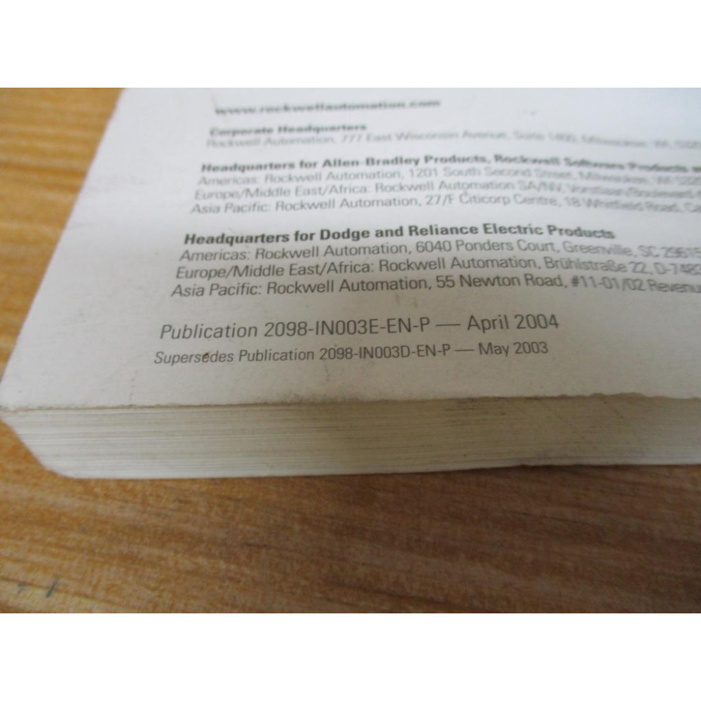 Allen Bradley 0012-1083-005-01 Ultra3000 Digital Servo Drives Manual - Used