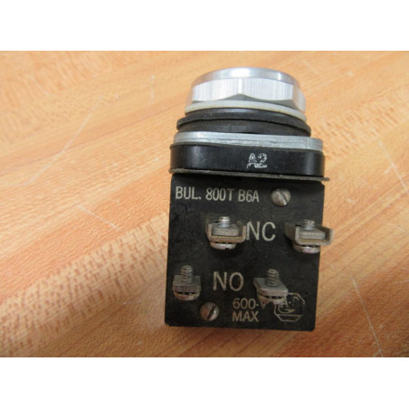 Allen Bradley 800T-B6A Push Button 800TB6A Black Old Style - Used
