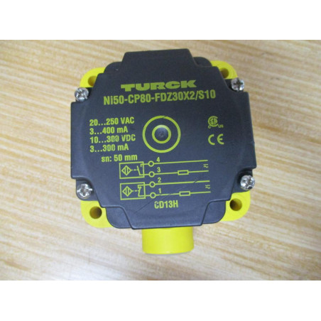 Turck Ni50-CP80-FDZ30X2S10 Inductive Sensor Ni50CP80FDZ30X2S10 - New No Box