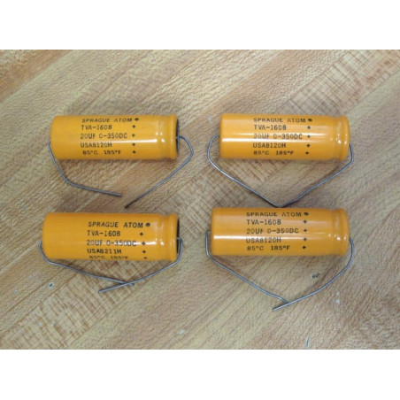 Sprague TVA-1608 Atom Capacitor TVA 1608 20µF 0-350DC (Pack of 4) - New ...