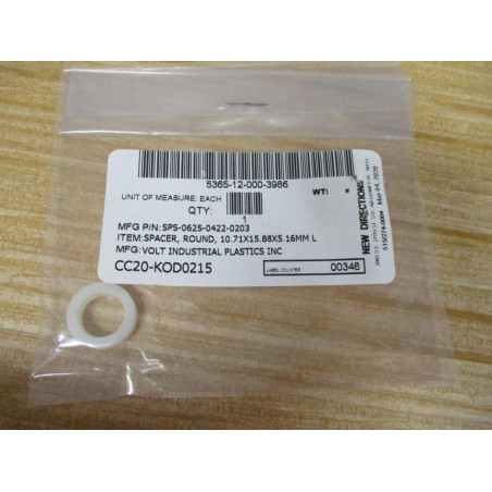 Volt Industrial Plastics SPS-0625-0422-0203 Round Spacer ...