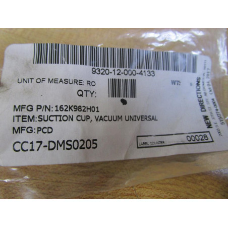 PCD 162K982H01 Suction Cup, Vacuum Universal (Pack of 5)