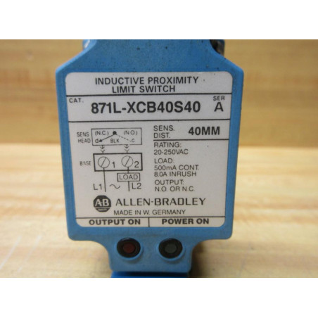 Allen Bradley 871L-XCB40S40 Limit Switch 871LXCB40S40 - Used