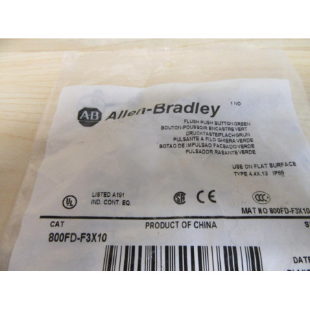 Allen Bradley 800FD-F3X10 Push Button Switch
