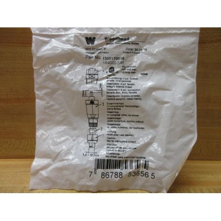 Daniel Woodhead 1300170016 Mini Change Connector 1A4000-348