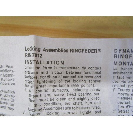 Ringfeder RFN7012-20 Torque Limiter RFN701220 - New No Box