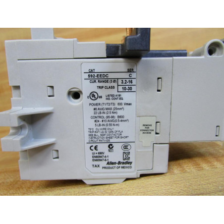 Allen Bradley 592-EEDC E1 Plus Overload Relay 592EEDC Ser. C - Used