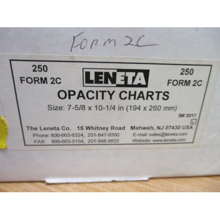 Leneta Form 2C Opacity Chart (Pack of 250)