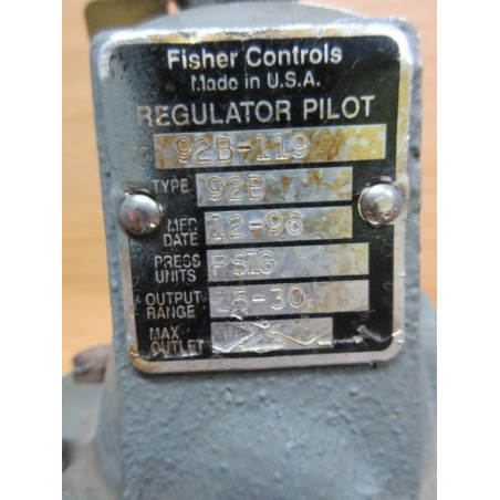 Fisher Controls 92B-119 Regulator Pilot 92B119 - Used