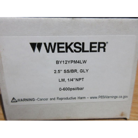 Weksler BY12YPM4LW Pressure Gauge