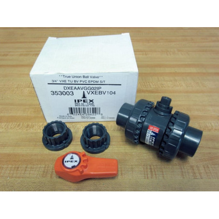 Ipex 353003 34" PVC True Union Ball Valve W 34" Threaded Inserts
