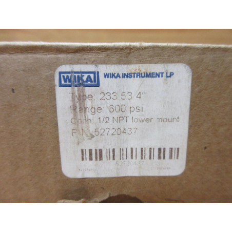 Wika 52720437 Pressure Gauge 233.53