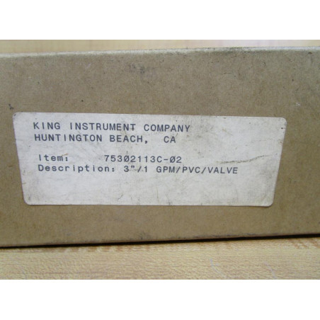 King Instrument Company 75302113C-02 Flowmeter 75302113C02