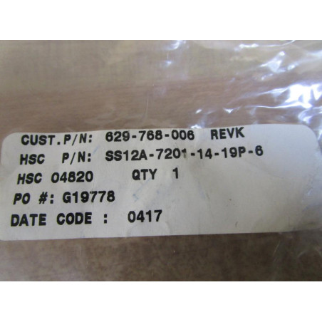 HSC SS12A-7201-14-19P-6 Connector Plug 629-768-006