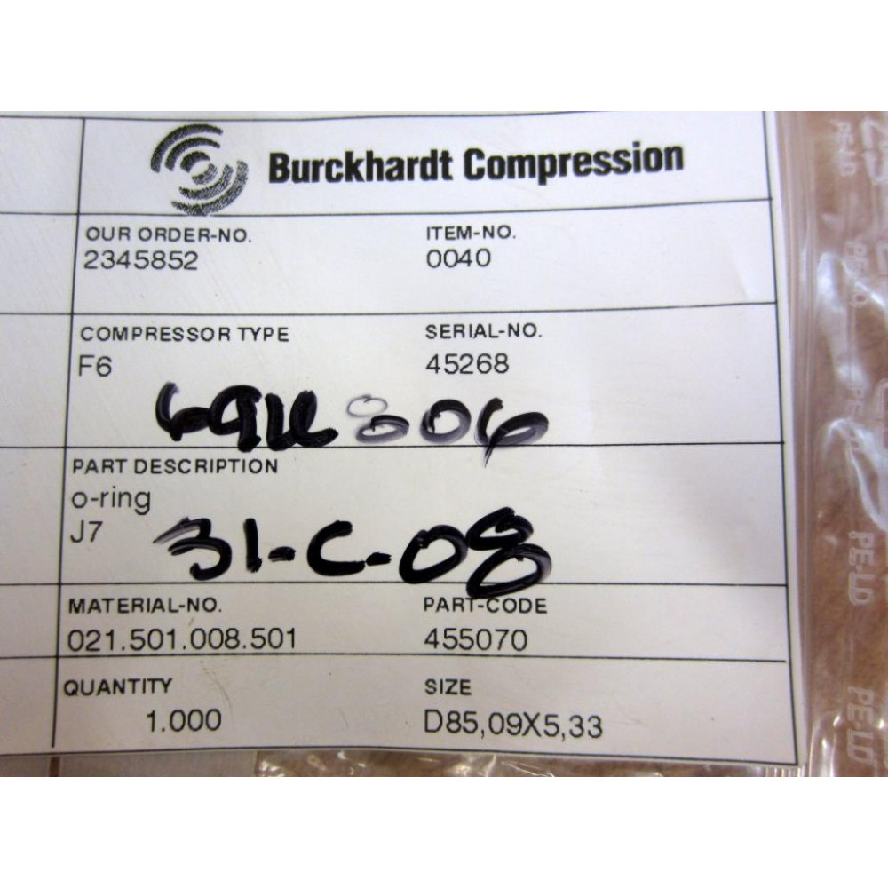 Burckhardt Compression 0040 O-Ring Type F6
