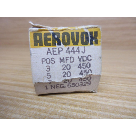 Aerovox AEP 444J Capacitor 20MFD 450VDC
