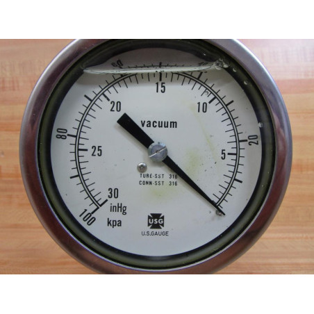 USG 58-81-5 Vacuum Gauge 58815 0-100 kPa 0-30 In Hg - New No Box