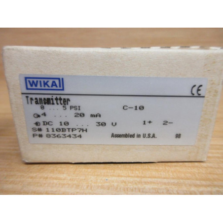 Wika 8363434 Pressure Transmitter W Connector