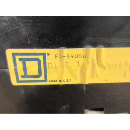 Square D FA 34060 60 AMP Circuit Breaker FA34060 W Bracket - Used