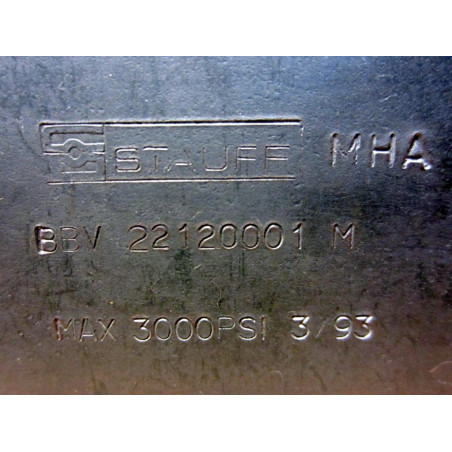 Stauff BBV22120001M High-Pressure 2-Way Ball Valve - New No Box