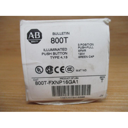 Allen Bradley 800T-FXNP16GA1 Push Pull Switch