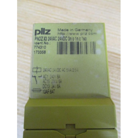 Pilz PNOZ X3 24VAC 24VDC 3no 1nc 1so Safety Relay 774310 - Used