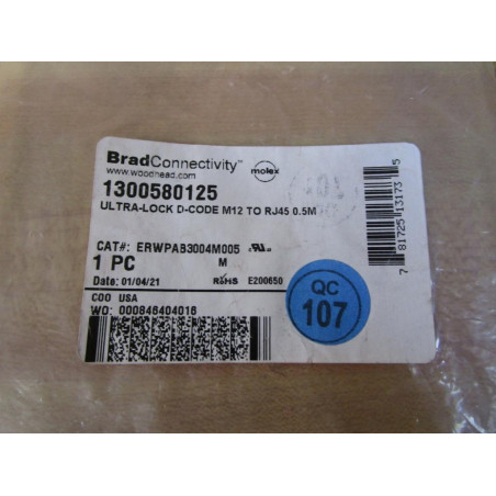 Brad Connectivity ERWPAB3004M005 Molex Ultra-Lock Cordset 1300580125