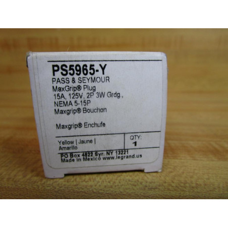 Pass & Seymour Legrand PS5965-Y MaxGrip Plug PS5965Y