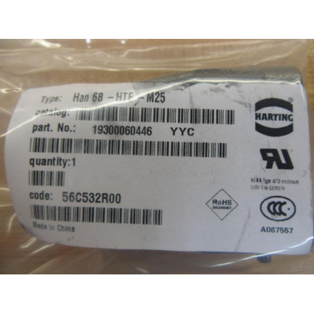 Harting 19300060446 Heavy Duty Connector Hood Han 6B-HTE-M25