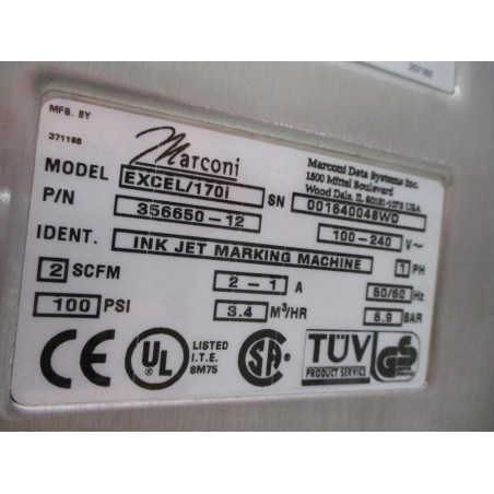 Marconi 356650-12 InkJet Marking Machine 170i Enclosure Only - New No Box
