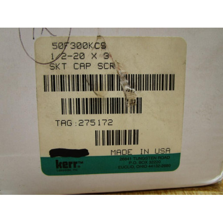 Kerr Lakeside 50F300KCS Socket Head Cap Screw (Pack of 20)