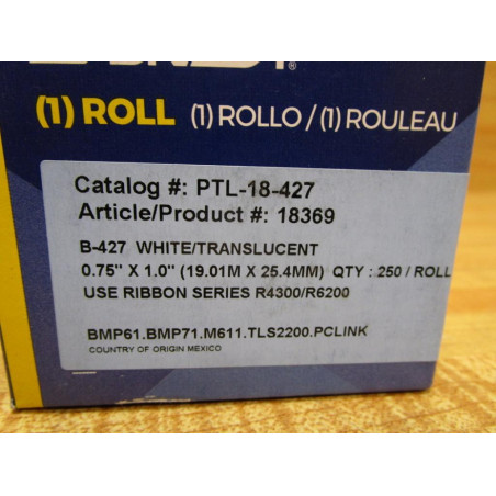 Brady PTL-18-427 Self Laminating Labels PTL18427