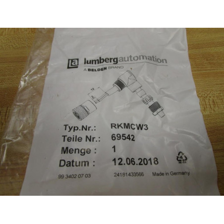 Lumberg Automation RKMCW3 Belden Field Attachment Connector 69542