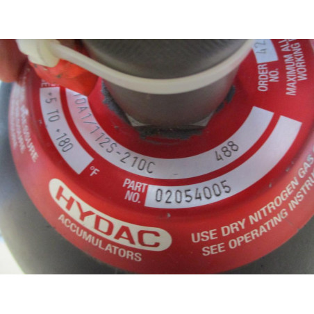 Hydac SB330-10A1122S-210C Bladder Accumulator 02054005 - Used