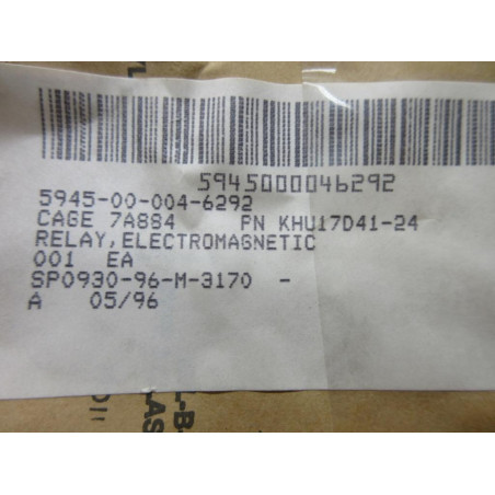 Potter & Brumfield KHU-17D41-24 Electromagnetic Relay KHU17D4124